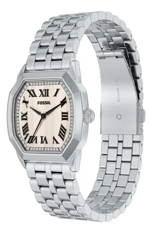 Fossil Harlow Octagonal Case Watch With Guilloche Dial - Silver