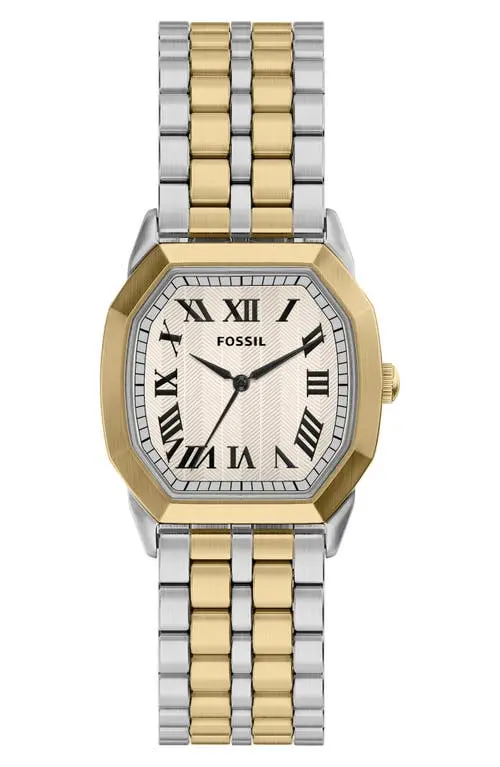 Fossil Harlow Octagonal Case Watch With Guilloche Dial - Two Tone