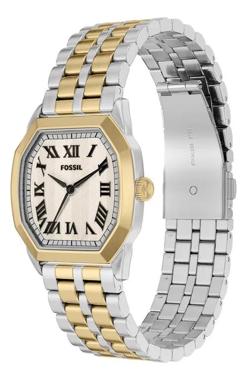 Fossil Harlow Octagonal Case Watch With Guilloche Dial - Two Tone