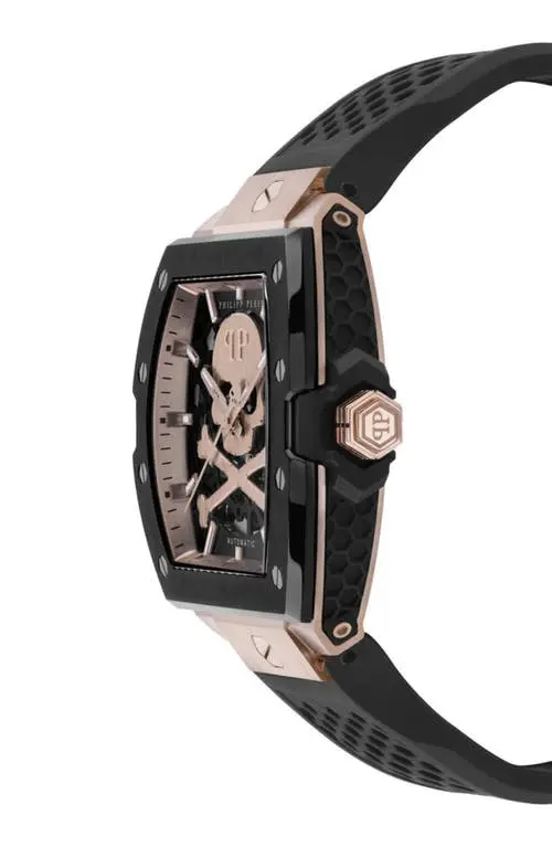 Philipp Plein The $keleton 2.0 Automatic Silicone Strap Watch