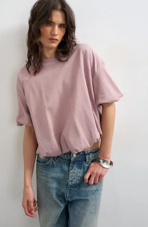 Topshop Bubble Hem Cotton T-shirt - Pink