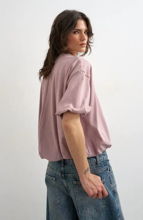 Topshop Bubble Hem Cotton T-shirt - Pink
