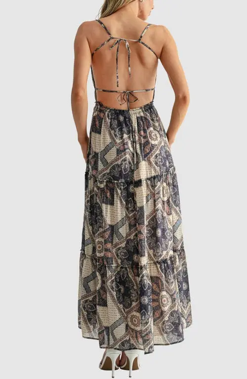 ALL IN FAVOR Backless Tiered Maxi Dress