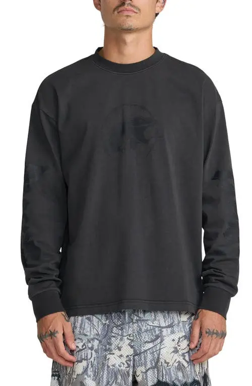 Rvca X Tapout Long Sleeve Heavyweight Cotton Jersey Graphic T-shirt - Black