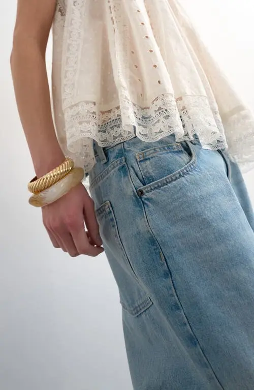 Topshop Broderie And Lace Camisole