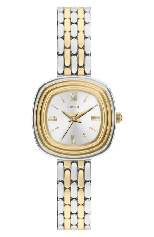 Fossil Emerson Two-tone Stainless Steel Bracelet Watch With Cushion Case - Two Tone
