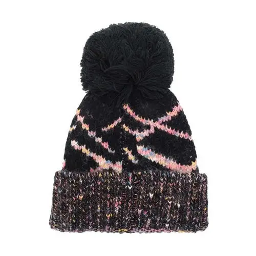 TRESPASS Color Block Knitted Beanie With Pom Pom