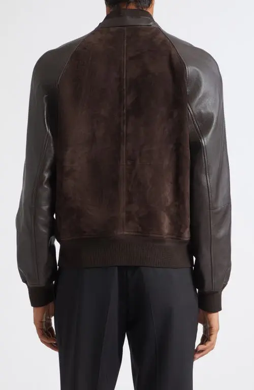 TOM FORD Suede & Leather Bomber Jacket
