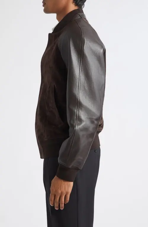 TOM FORD Suede & Leather Bomber Jacket