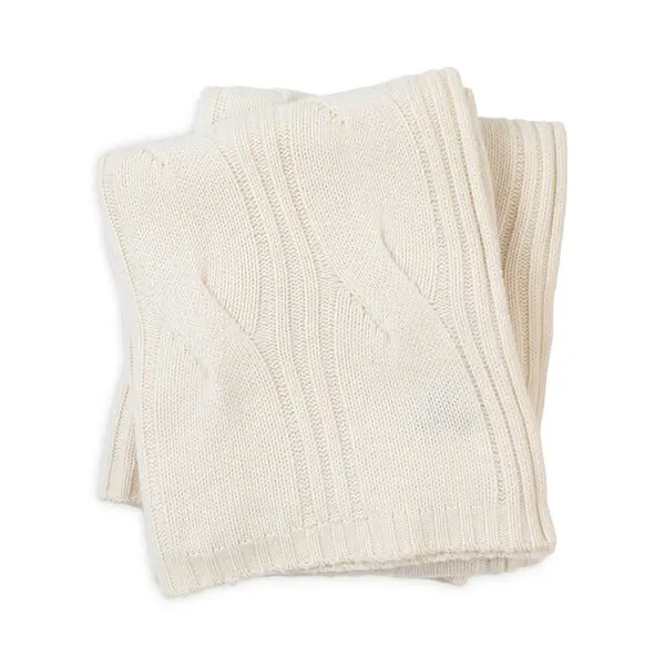 Sofia Cashmere Cable Knit Throw Blanket - Ivory
