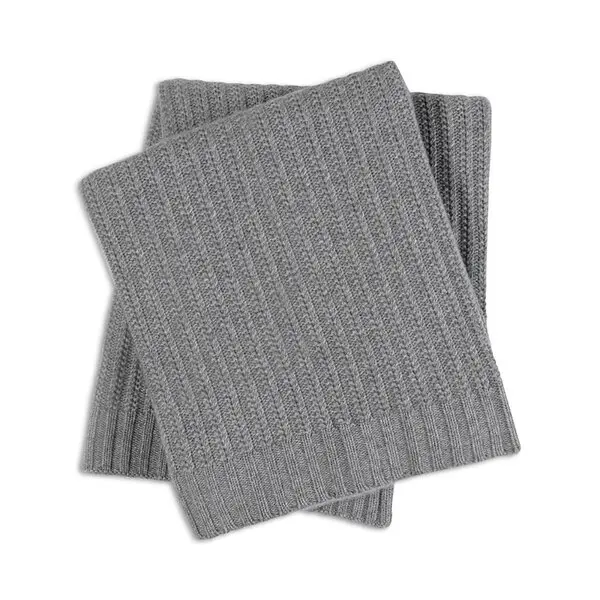Sofia Cashmere Textured Cable Throw Blanket - Heather Grey