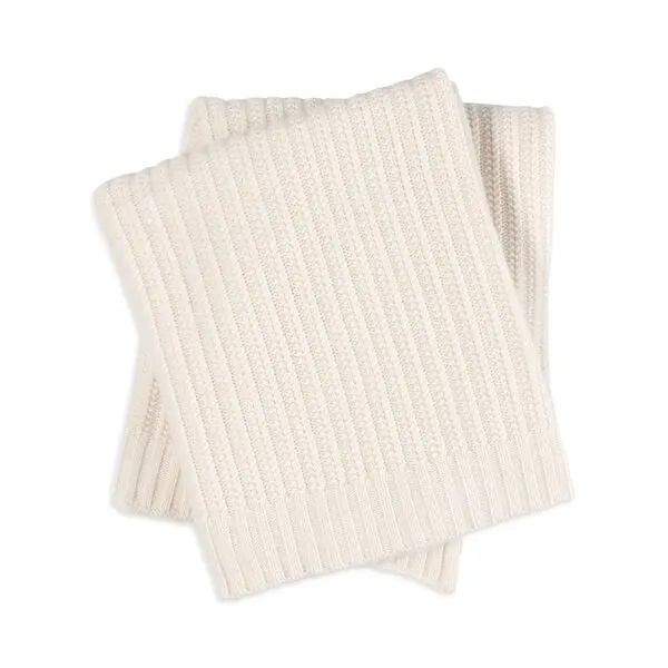 Sofia Cashmere Textured Cable Throw Blanket - Ivory