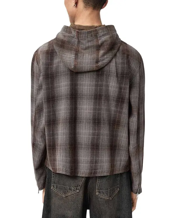 ALLSAINTS Santos Hooded Check Shirt