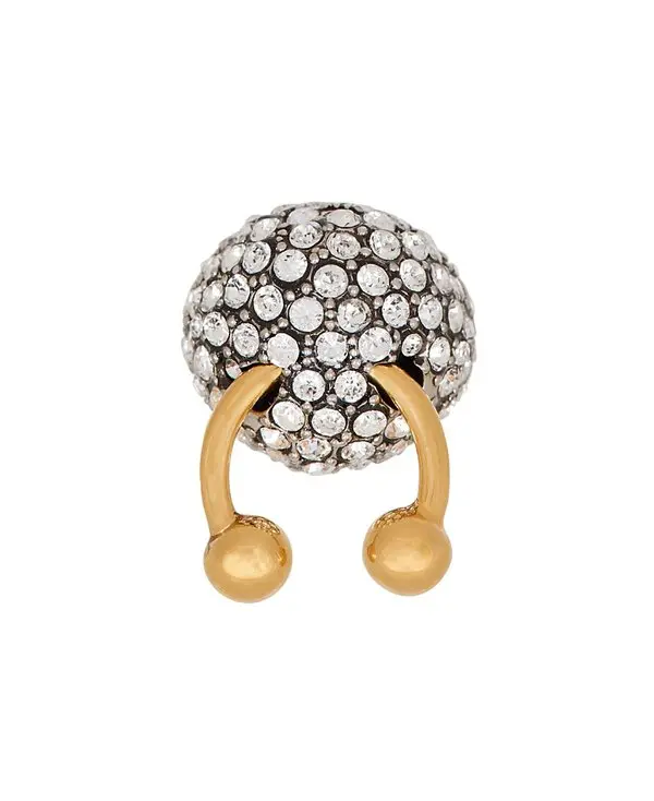 Balmain Piercing Brass And Rhinestone Ring - Silver