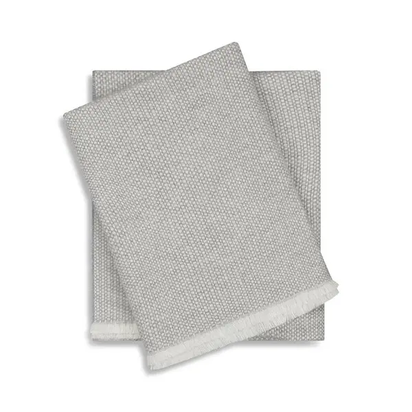 Sofia Cashmere Empire Basketweave Throw Blanket - Heather Grey