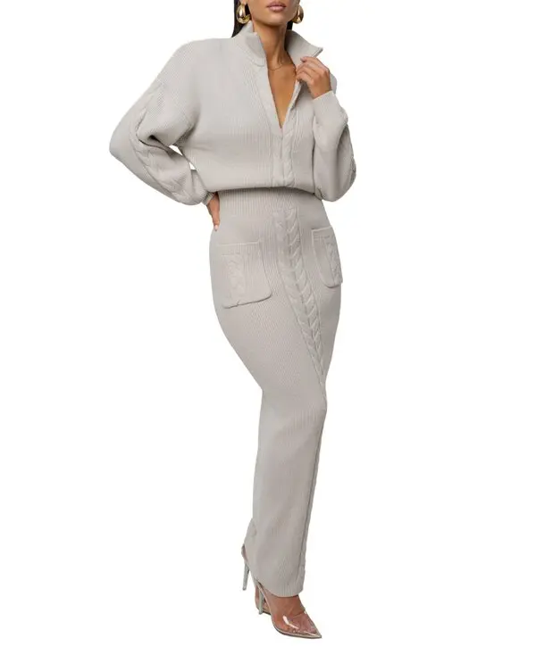 JLUXLABEL Stone Cozy Intentions Ribbed Dress
