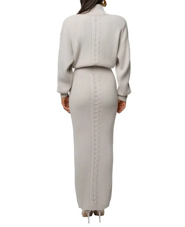 JLUXLABEL Stone Cozy Intentions Ribbed Dress