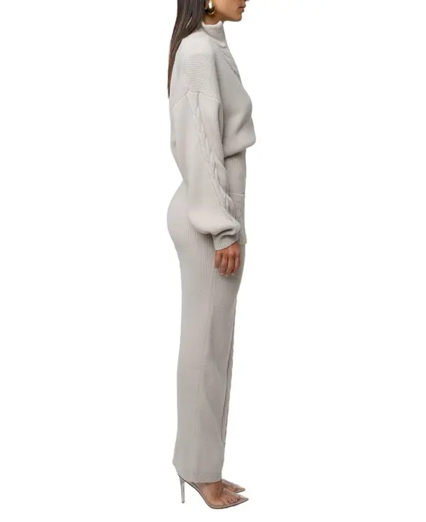 JLUXLABEL Stone Cozy Intentions Ribbed Dress