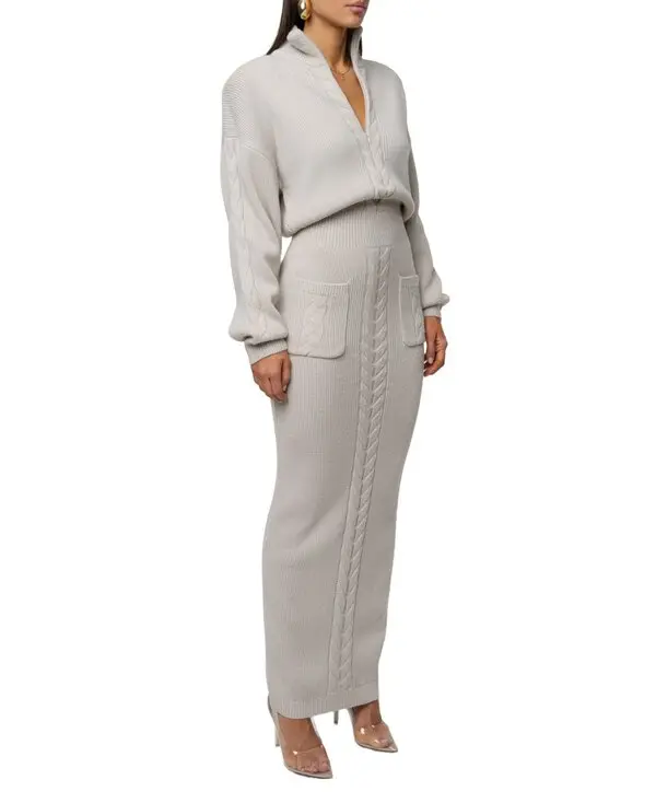 JLUXLABEL Stone Cozy Intentions Ribbed Dress