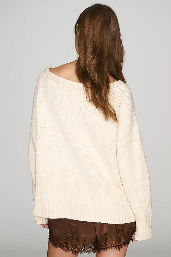 Anthropologie Graphic Key Motif Oversized Pullover Sweater