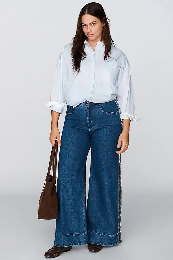 PILCRO Azura High-rise Wide-leg Jeans - Medium Denim