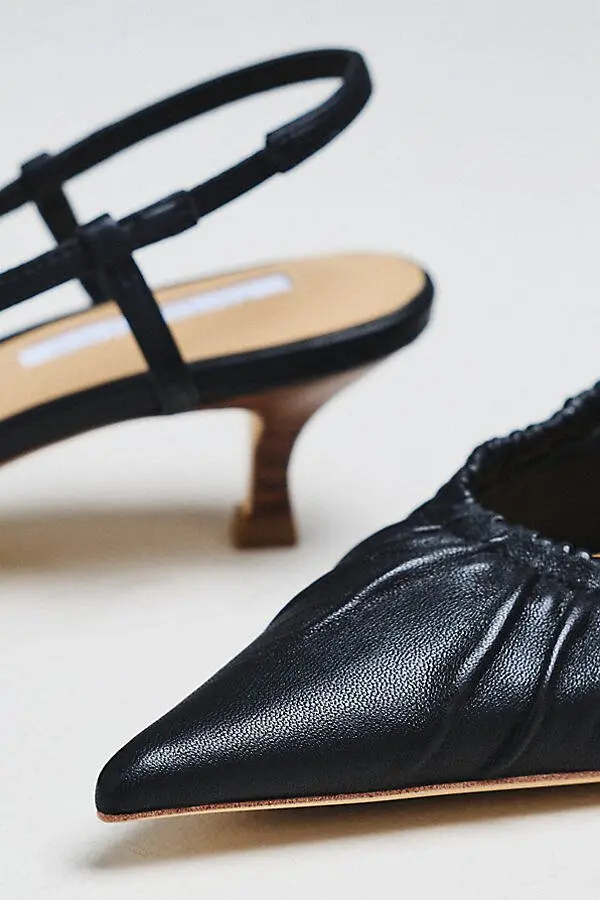 TONY BIANCO Kimchi Leather Sling-back Heels - Black Nappa