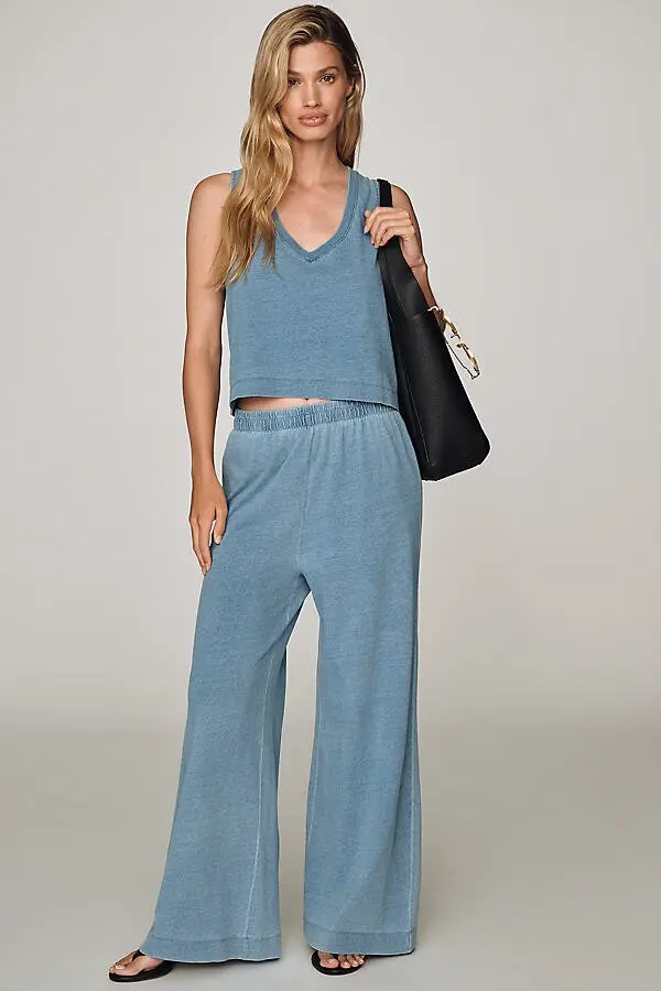 Z Supply Scout 100% Cotton Wide-leg Pants - Light Denim