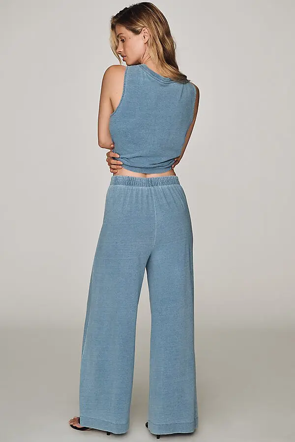 Z Supply Scout 100% Cotton Wide-leg Pants - Light Denim