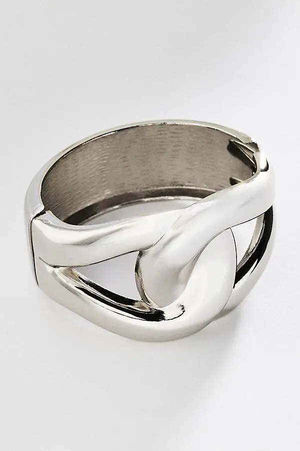 Anthropologie Metal Twist Bangle - Silver