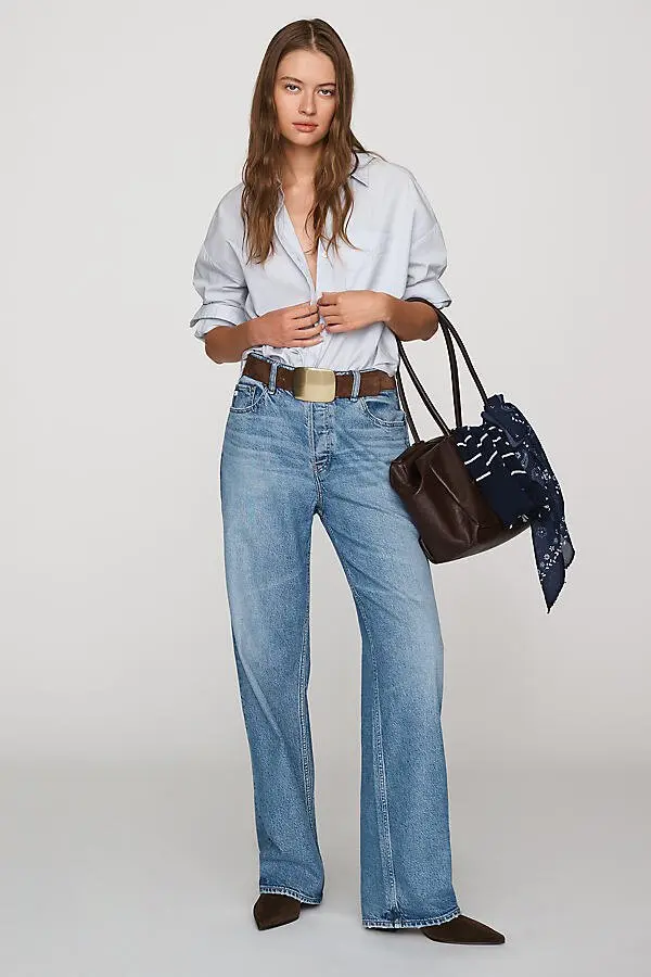 Ag Billie Low-slung Straight Leg Jeans In Light Wash - Echo