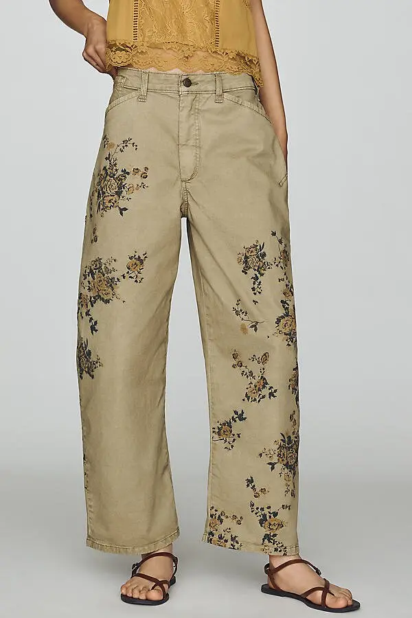 PILCRO Kayden High-rise Embroidered Carpenter Barrel Jeans Pants