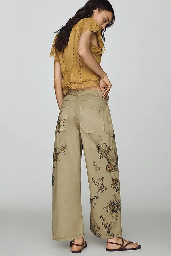 PILCRO Kayden High-rise Embroidered Carpenter Barrel Jeans Pants