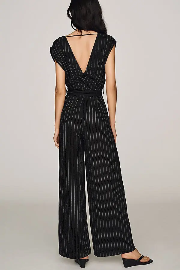 BISHOP + YOUNG Sleeveless Pinstripe Jumpsuit