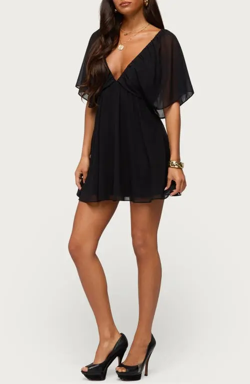 EDIKTED Rosalee Chiffon Babydoll Minidress
