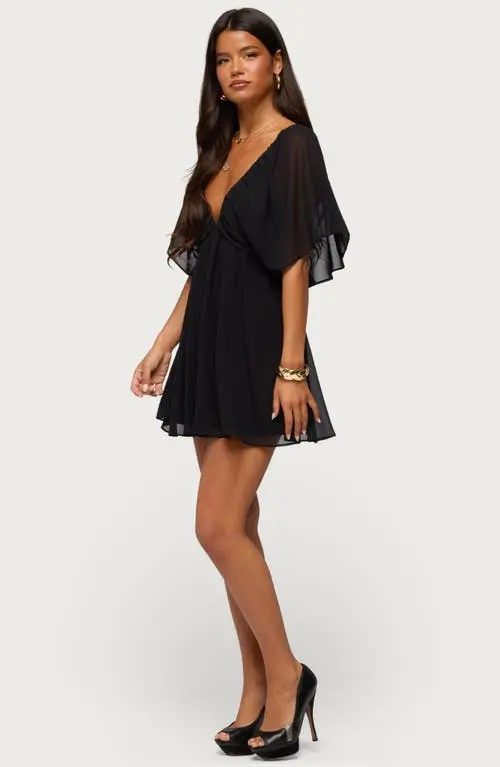 EDIKTED Rosalee Chiffon Babydoll Minidress