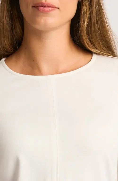 Halogen Long Sleeve Crewneck Ponte Top - New Ivory
