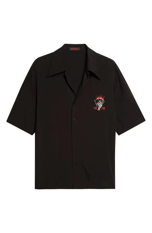 LU'U DAN Listed Uniform Camp Shirt - Black