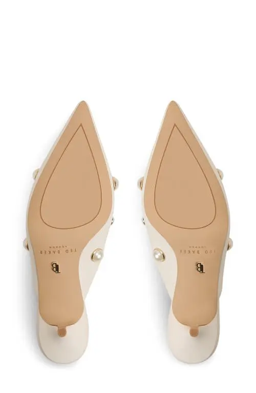 Ted Baker London Georgie Pointed Toe Mule With Pearl And Crystal Embellishments