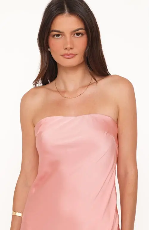 PETAL & PUP Marjorie Strapless Lace Hem Midi Dress