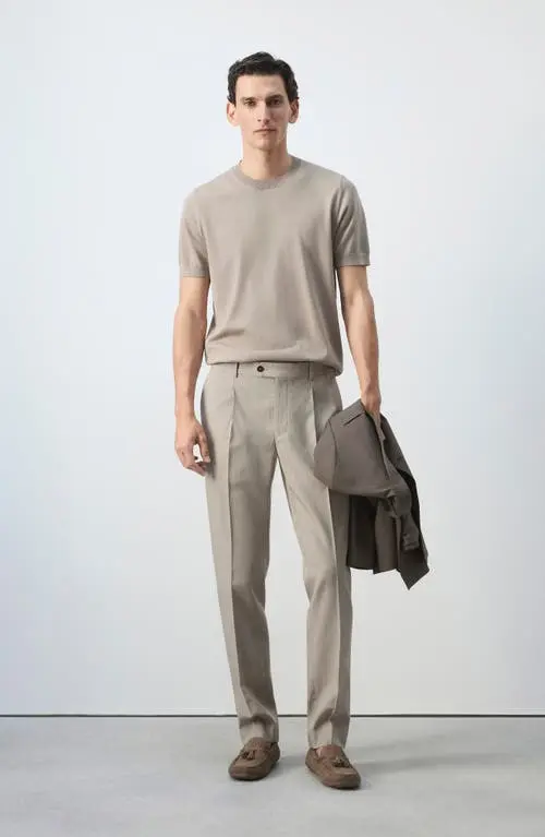 Mango Slim Fit Pinstripe Tailored Trousers