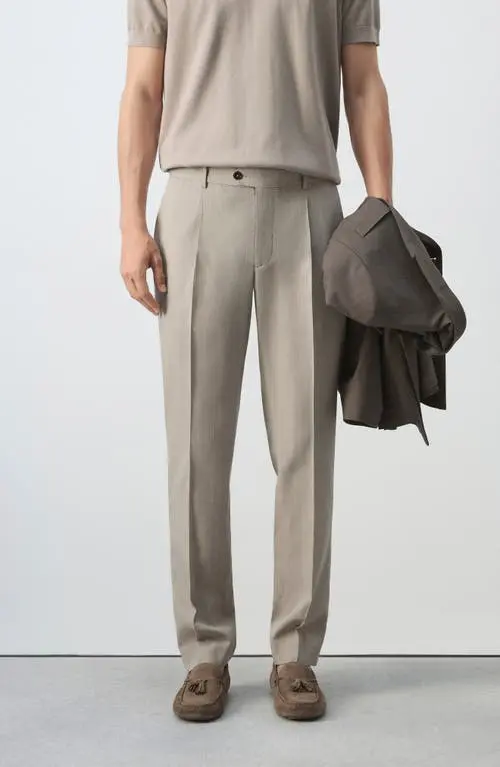 Mango Slim Fit Pinstripe Tailored Trousers