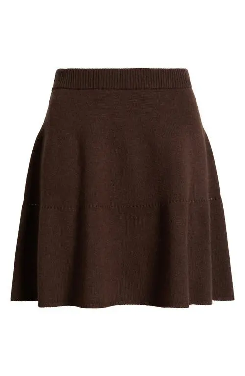 Treasure & Bond Wool & Cashmere Miniskirt - Brown Chicory