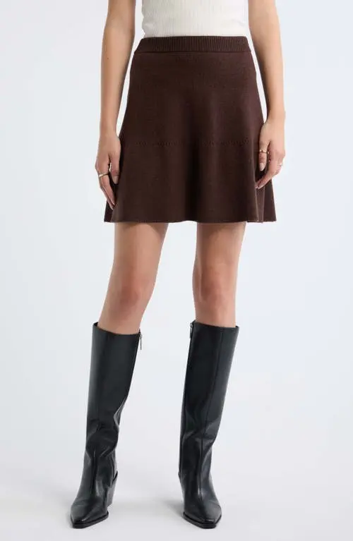 Treasure & Bond Wool & Cashmere Miniskirt - Brown Chicory