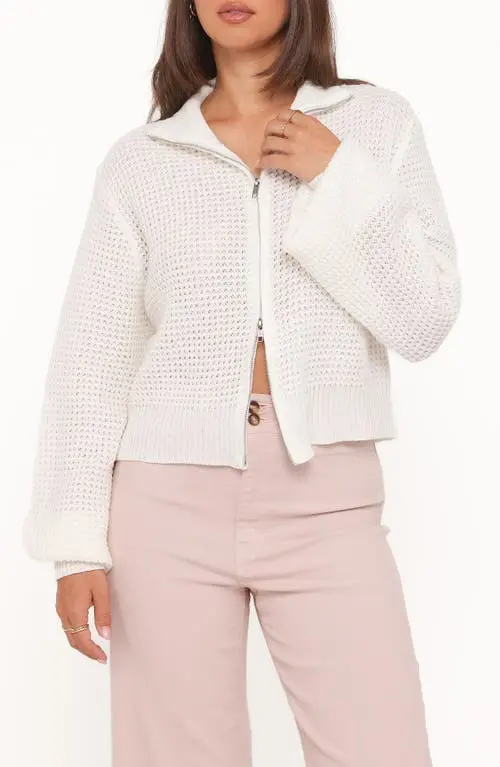 PETAL & PUP Inara Zip Cardigan - Cream