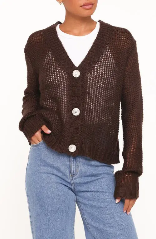 PETAL & PUP Open Stitch V-neck Cardigan