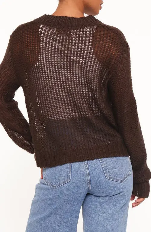 PETAL & PUP Open Stitch V-neck Cardigan