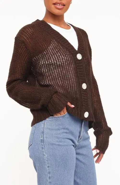 PETAL & PUP Open Stitch V-neck Cardigan