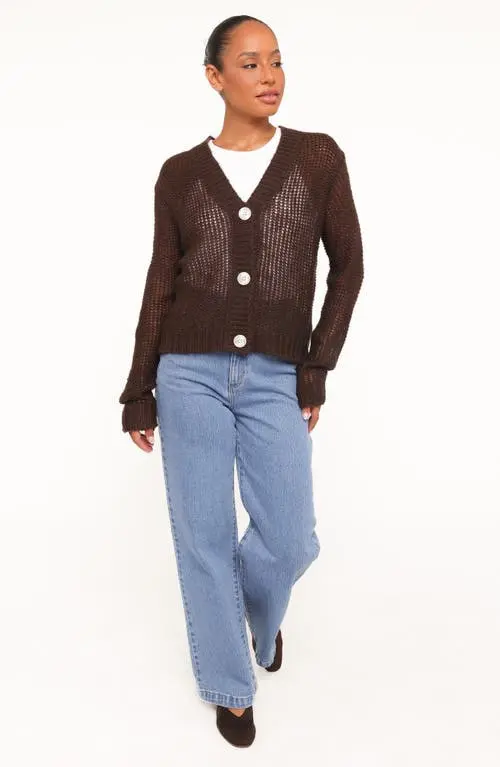 PETAL & PUP Open Stitch V-neck Cardigan