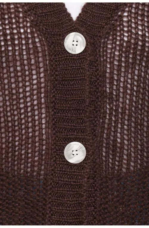 PETAL & PUP Open Stitch V-neck Cardigan