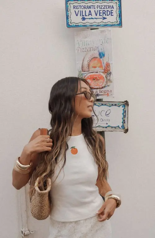 PETAL & PUP Embroidered Orange Tank Top